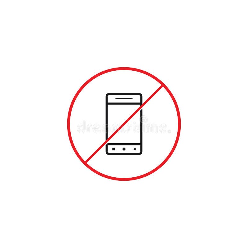 No Phone Logo Template. Cellphone Use Prohibition Icon. Vector Silent ...
