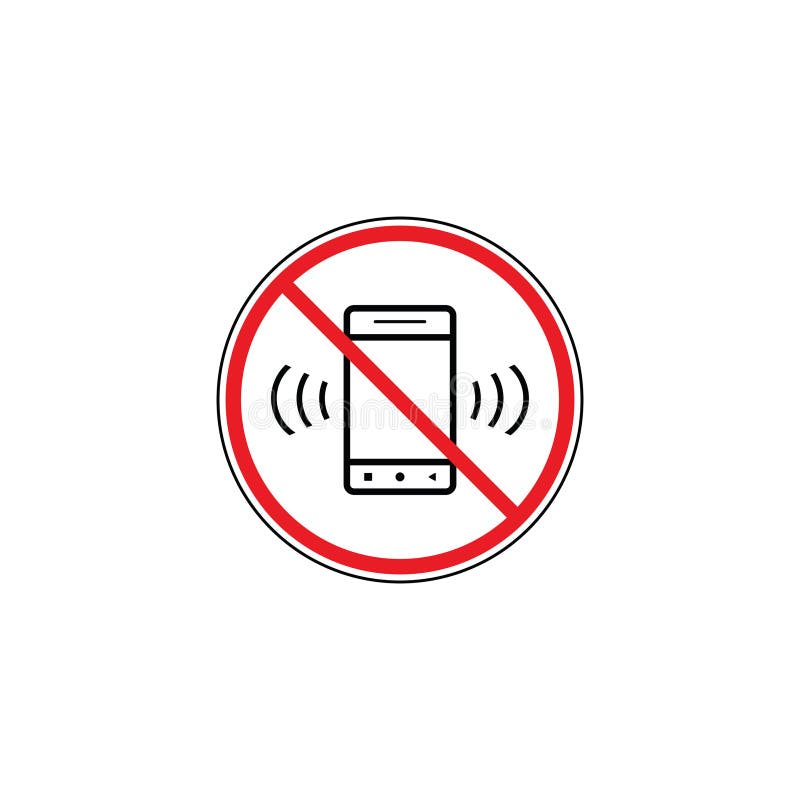 No Phone Logo Template. Cellphone Use Prohibition Icon. Vector Silent ...