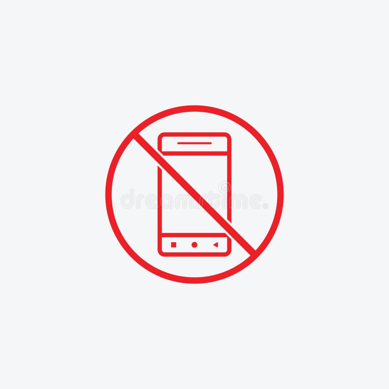 No Phone Logo Template. Cellphone Use Prohibition Icon. Vector Silent ...