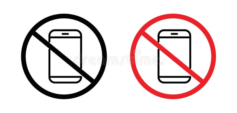 No Phone Outline Icon Collection or Set. No Phone Thin Vector Line Art ...