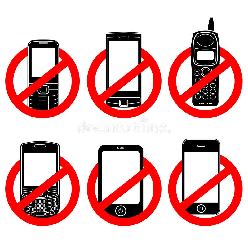 No mobile phone sign stock illustration. Illustration of exclusion ...