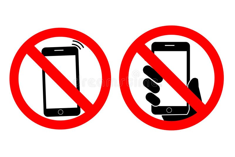 No Phone Sign. No Talking and Calling Icon. Red Cell Prohibition ...