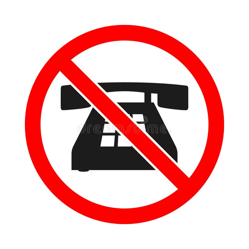 No Phone Sign on White Background Stock Illustration - Illustration of ...