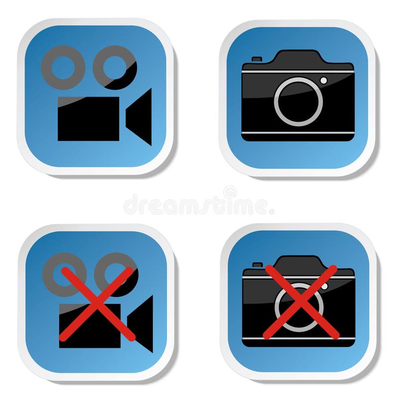 No Photo Camera Sticker Sign Stock Vector - Illustration of sticker ...