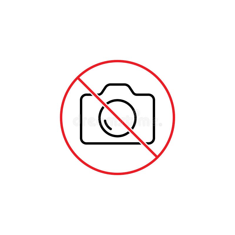 No Photo Prohibition Sign on White Background Stock Illustration ...