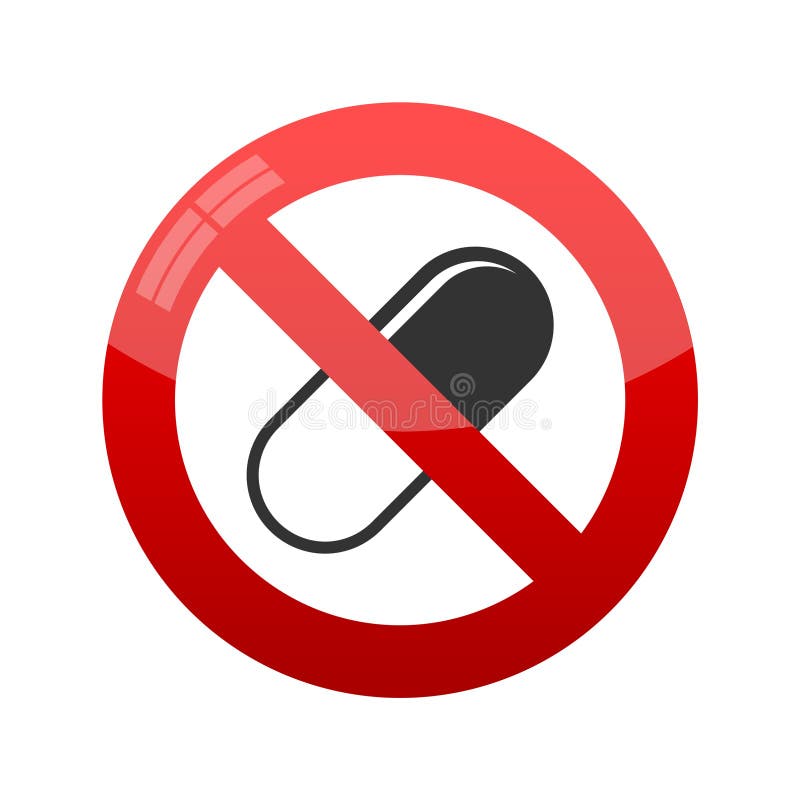 The pill with a sign diet stock illustration. Illustration of ...