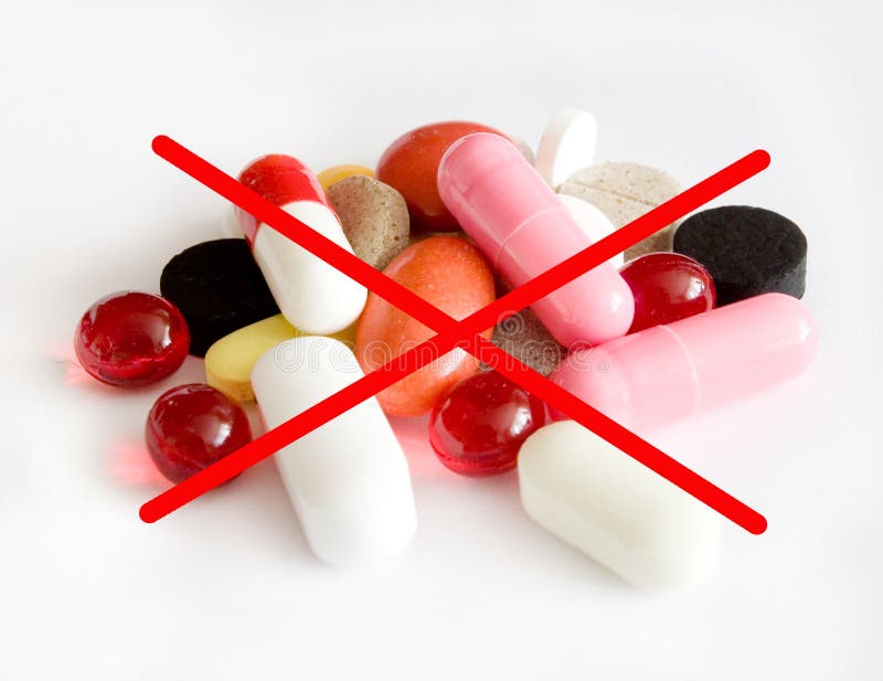 Round sign No pills stock photo. Image of alternatives - 1579482