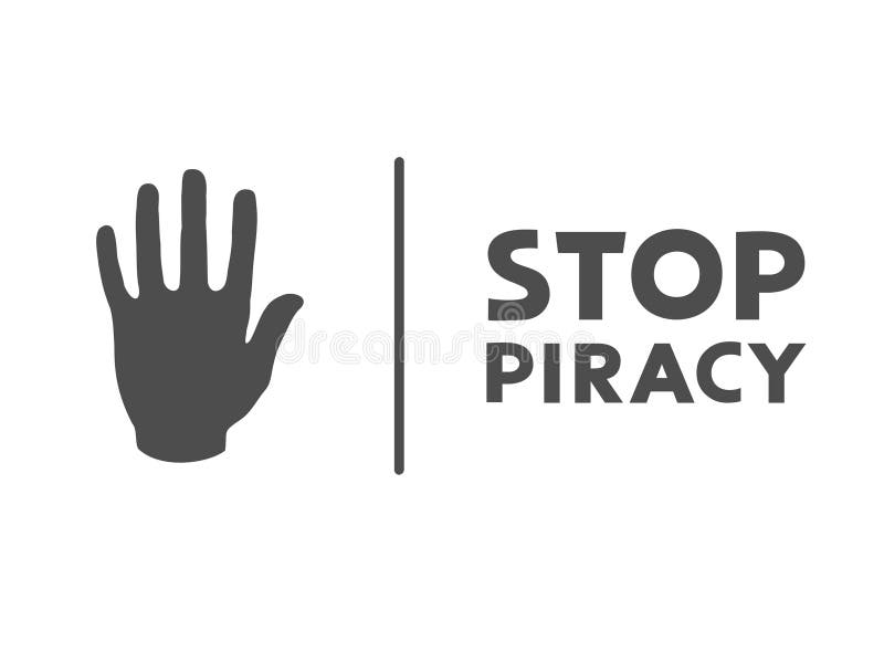 No piracy message symbol stock vector. Illustration of piracy - 314199751