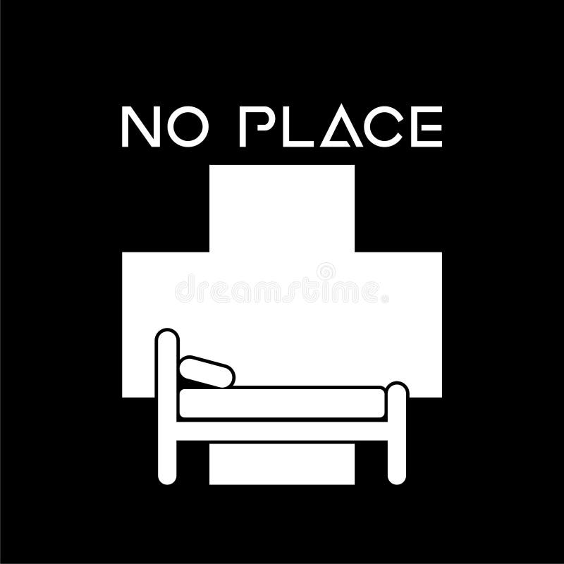 No Place Icon Isolated on Dark Background Stock Vector - Illustration ...