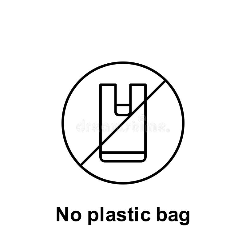 No Plastic Bag Icon. Element of Pollution Problems Icon. Thin Line Icon ...