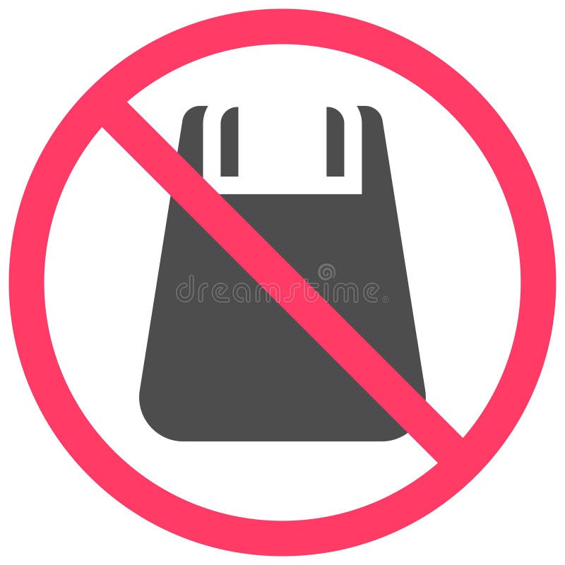 No Plastic Bag Icon, Prohibition Sign Vector Illustration Stock Vector ...