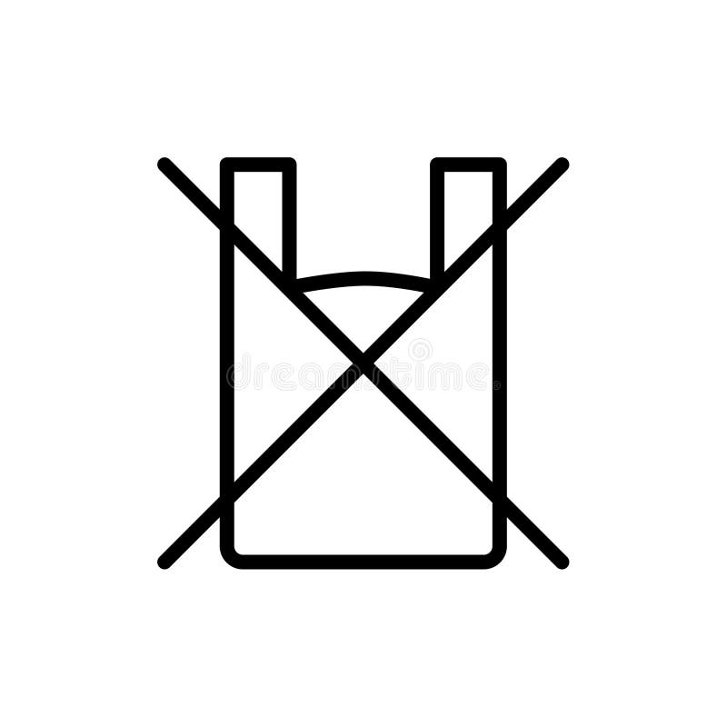 No Plastic Bag Outline Icon. Do Not Use Plastic Bag Symbol Stock Vector ...