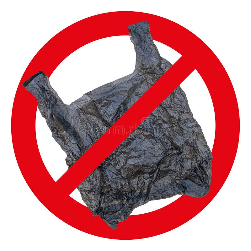 No Plastic Bag Sign and Icon Isolated on White Stock Image - Image of ...