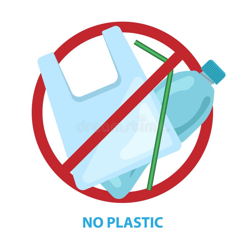 No Plastic Bag Slogan, Vector Illustration Stock Vector - Illustration ...