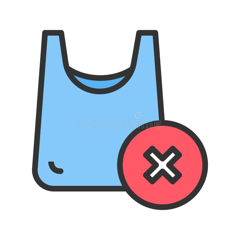 No Plastic Bags Icon Image. Stock Vector - Illustration of symbol ...
