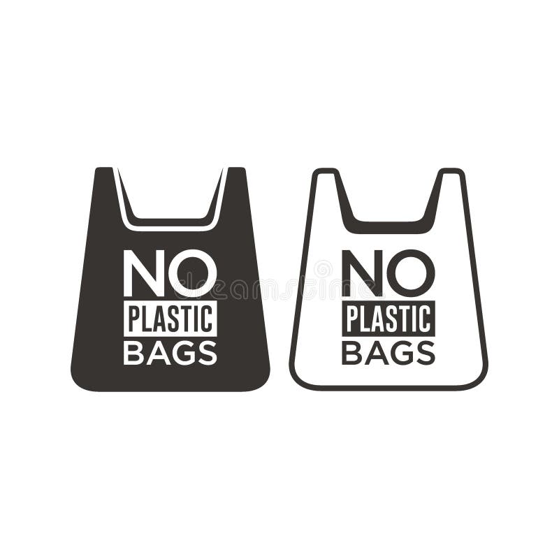 No plastic bags label stock vector. Illustration of ecofriendlybag ...