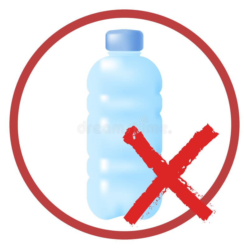 No plastic bottle stock vector. Illustration of prohibit - 145487294