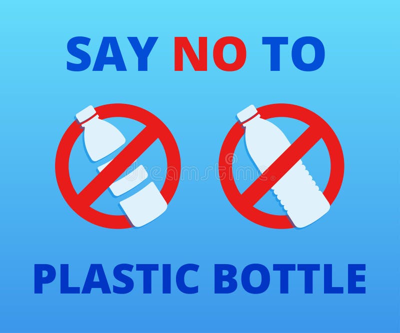 No Plastic Bottle Warning Sign. No Plastic Bottle Icon Stock Vector ...