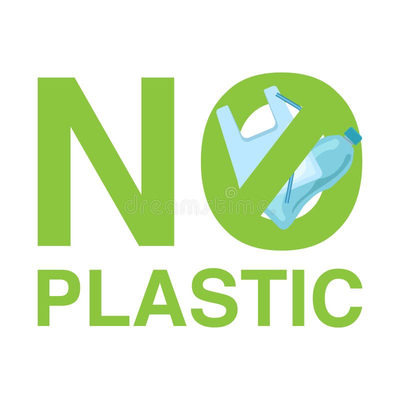 No Plastic Sign, Pollution Problem Concept, Vector Stock Vector ...