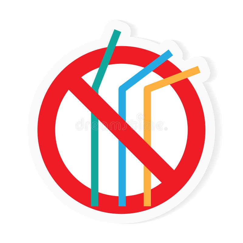 No plastic straw icon stock vector. Illustration of cellophane - 148136806