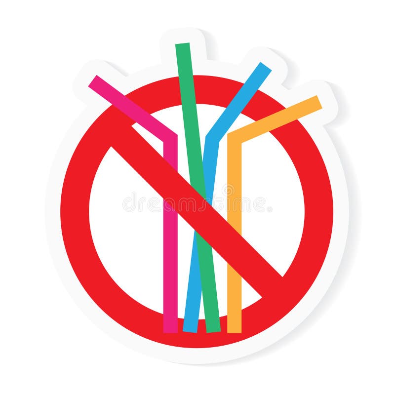 No plastic straw icon stock vector. Illustration of cellophane - 148136806