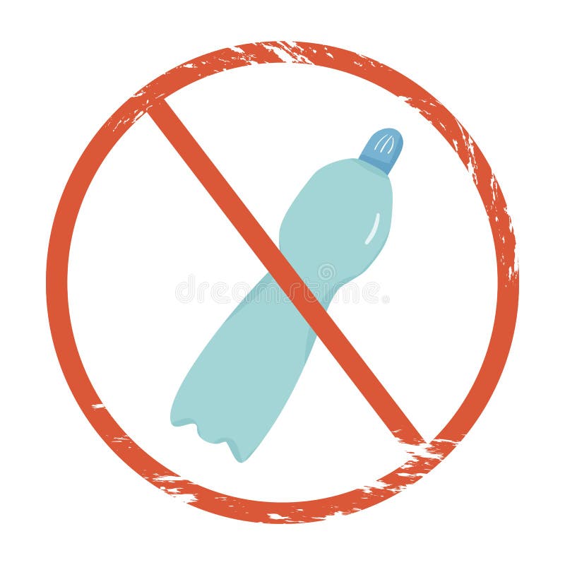 No Plastic Symbol. Forbidden Vector Plastic Sign Stock Vector ...