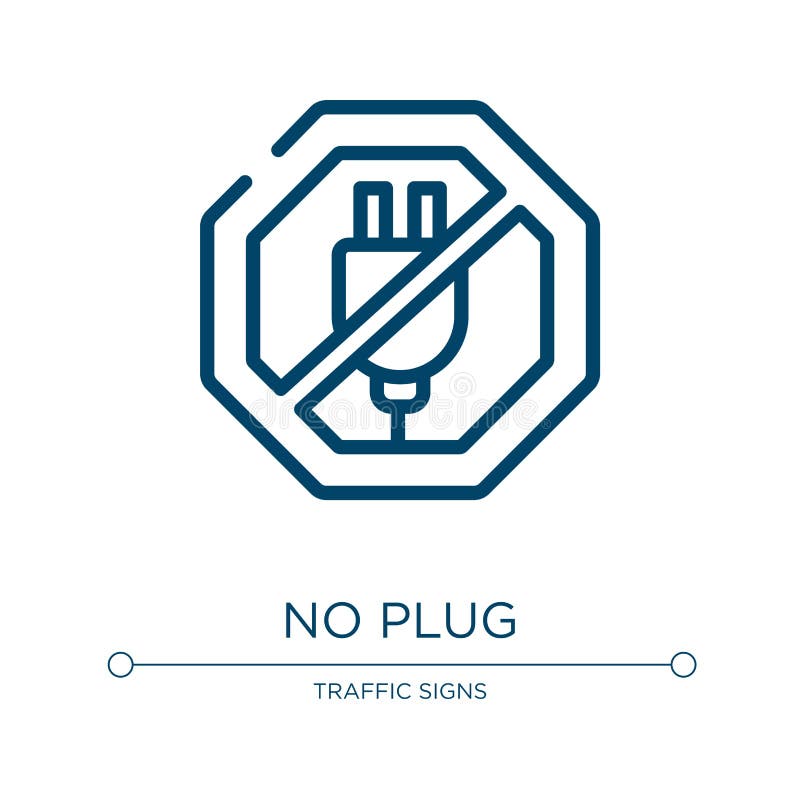 No Plug Icon. Linear Vector Illustration from Signal and Prohibitions ...