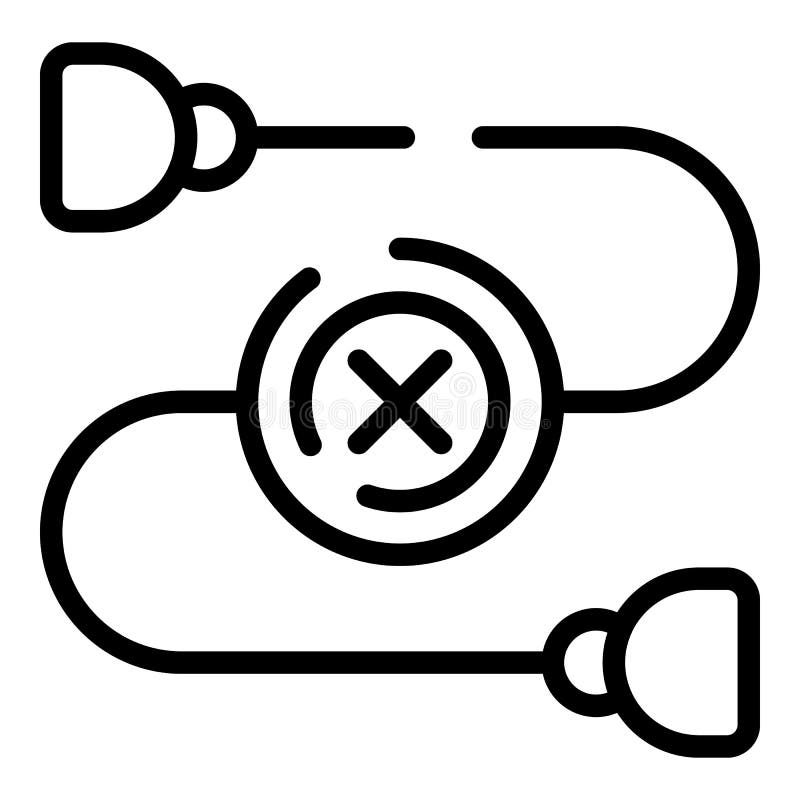 No Plug Icon Outline Vector. Lost Connection Stock Vector ...