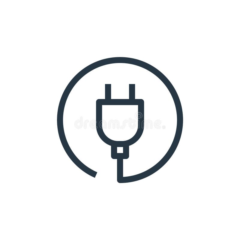 No Plug Icon Vector from Ecology Concept. Thin Line Illustration of No ...