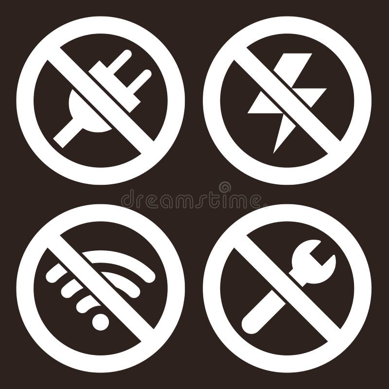 No Repair Symbol. Prohibition Sign Stock Vector - Illustration of ...