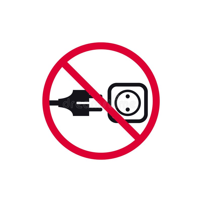 Prohibited Sign, Forbidden Modern Round Sticker, Vector Illustration ...