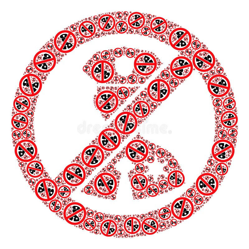 No Police Officer Mosaic of No Police Officer Items and Scratched No ...