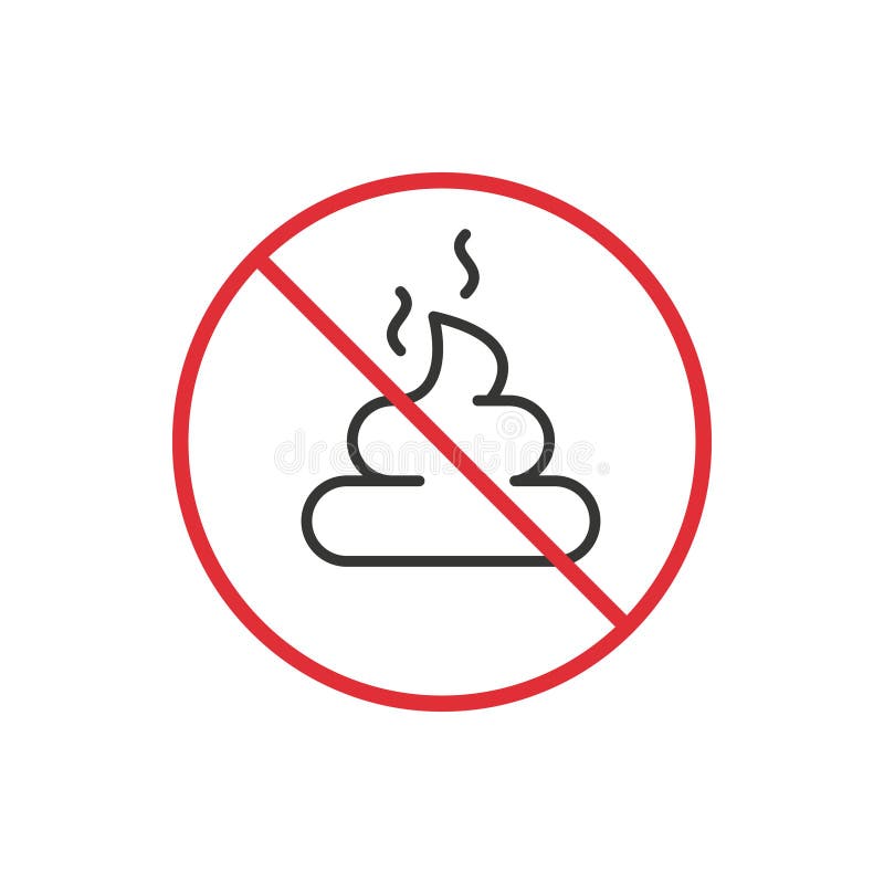 No Poop Sign. Vector Prohibiting No Pooping Symbol Stock Illustration ...