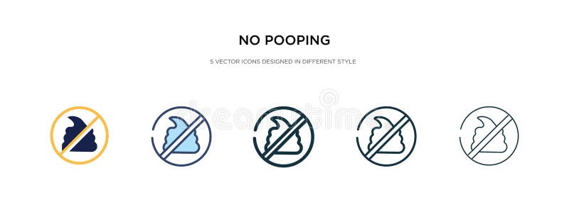 No Pooping Icon in Different Style Vector Illustration. Two Colored and ...