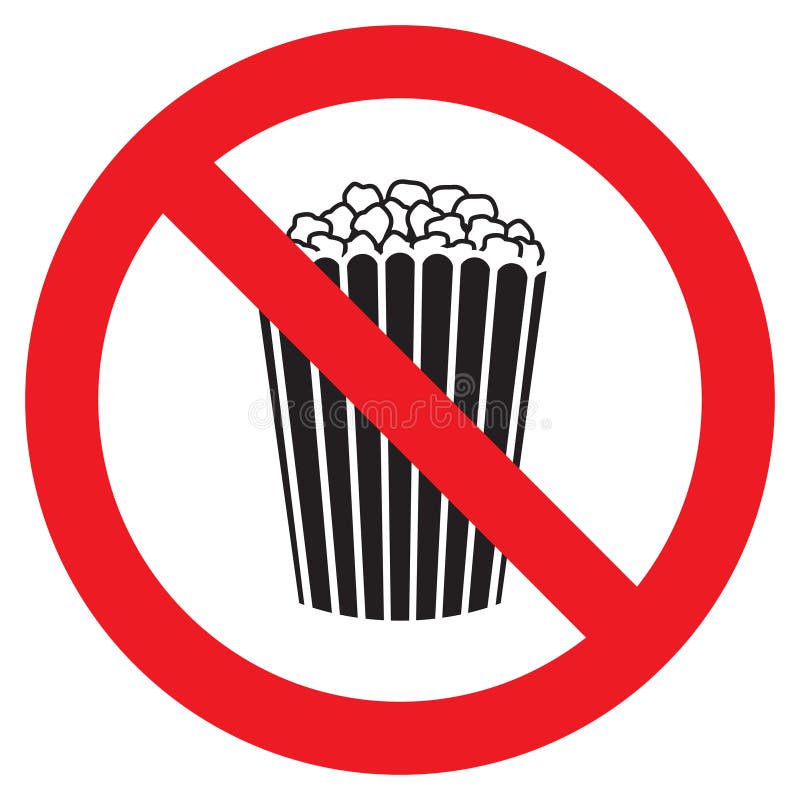 No popcorn eating sign stock vector. Illustration of symbol - 226626081
