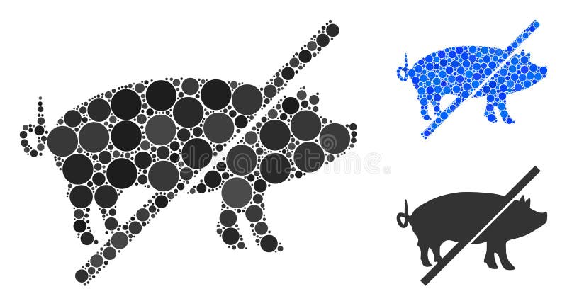 No Pork Mosaic Icon of Spheric Items Stock Vector - Illustration of ...