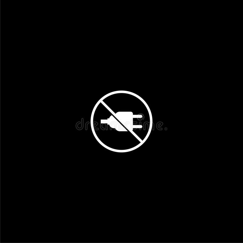 No Power Icon Isolated on Dark Background Stock Vector - Illustration ...