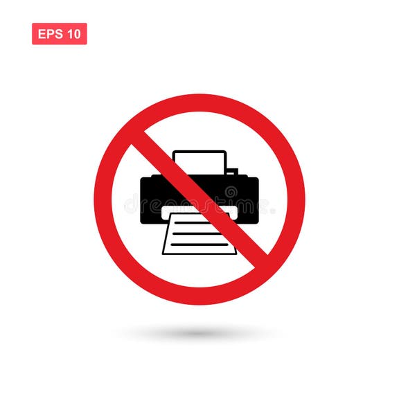 No Print Sign Vector Isolated Stock Vector - Illustration of donot ...