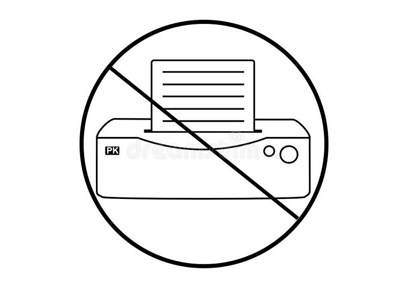 Printer Icon White Background Stock Illustration - Illustration of ...