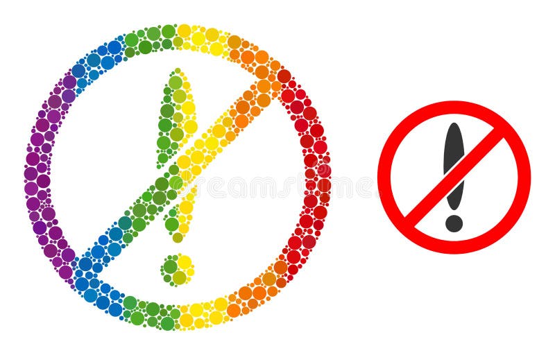 Dotted No Problem Collage Icon of Spectrum Round Dots Stock Vector ...