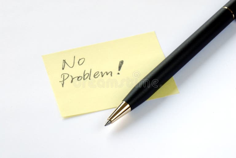 No Problem on a Yellow Sticky Note Stock Image - Image of isolated ...