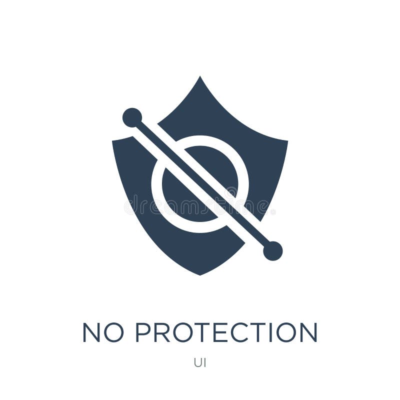 No Protection Icon in Trendy Design Style. No Protection Icon Isolated ...