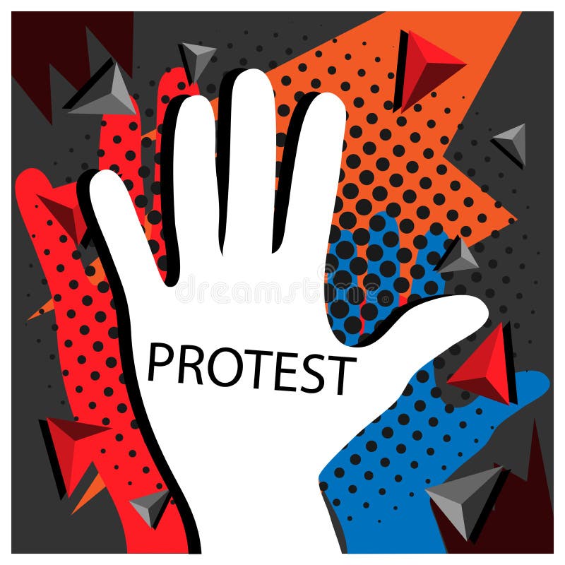 No Protest With Hand Vector Icon Illustration. Stock Vector ...
