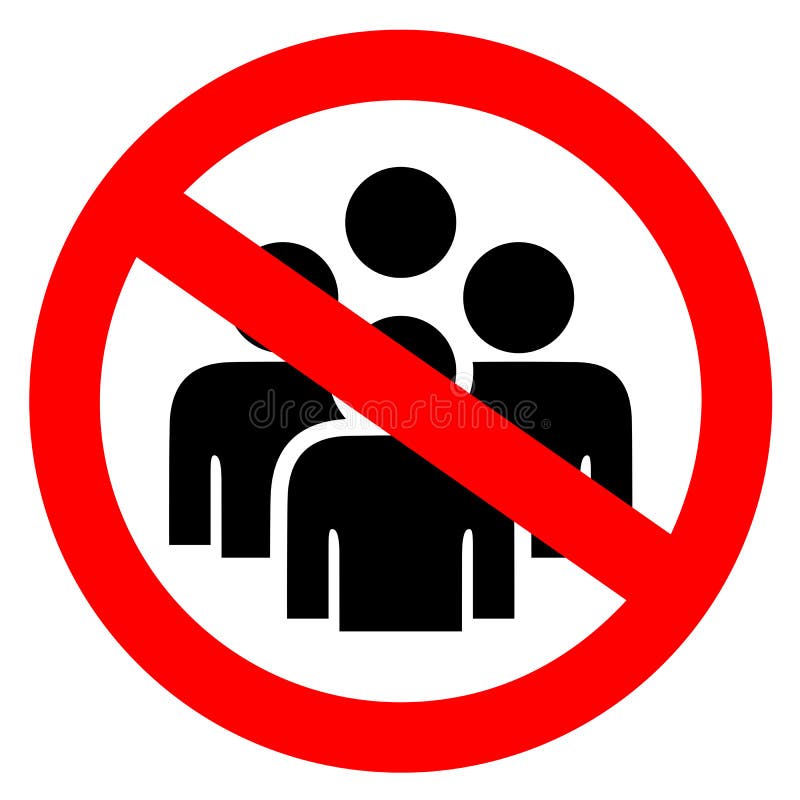 No Public Meetings Vector Sign Stock Vector - Illustration of icon ...