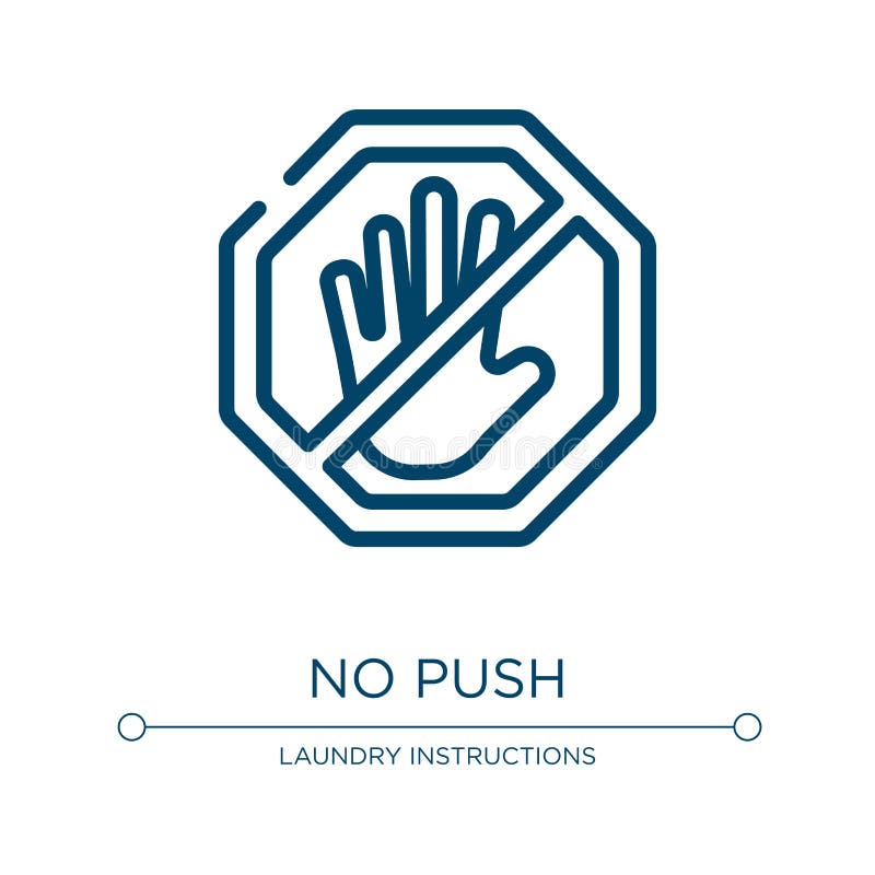No Push Icon. Linear Vector Illustration from Public Spaces Signals ...