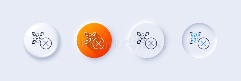No QR Code Line Icon. Scan Barcode Sign. Line Icons. Vector Stock ...