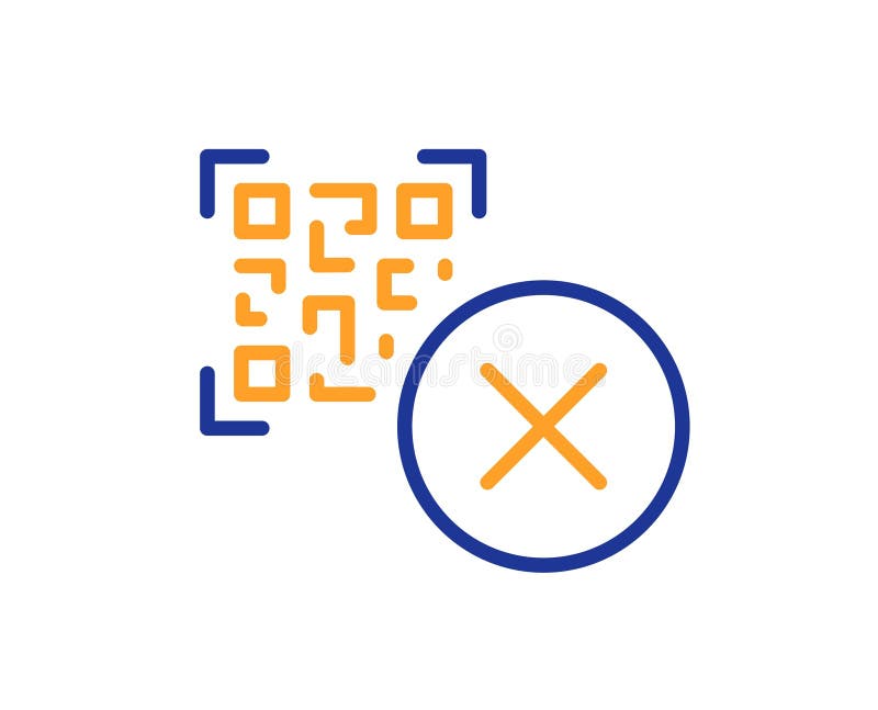 No QR Code Line Icon. Scan Barcode Sign. Vector Stock Vector ...