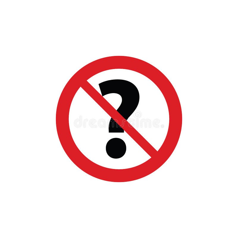 No Question Icon. the Red Circle Prohibiting Sing Stock Vector ...
