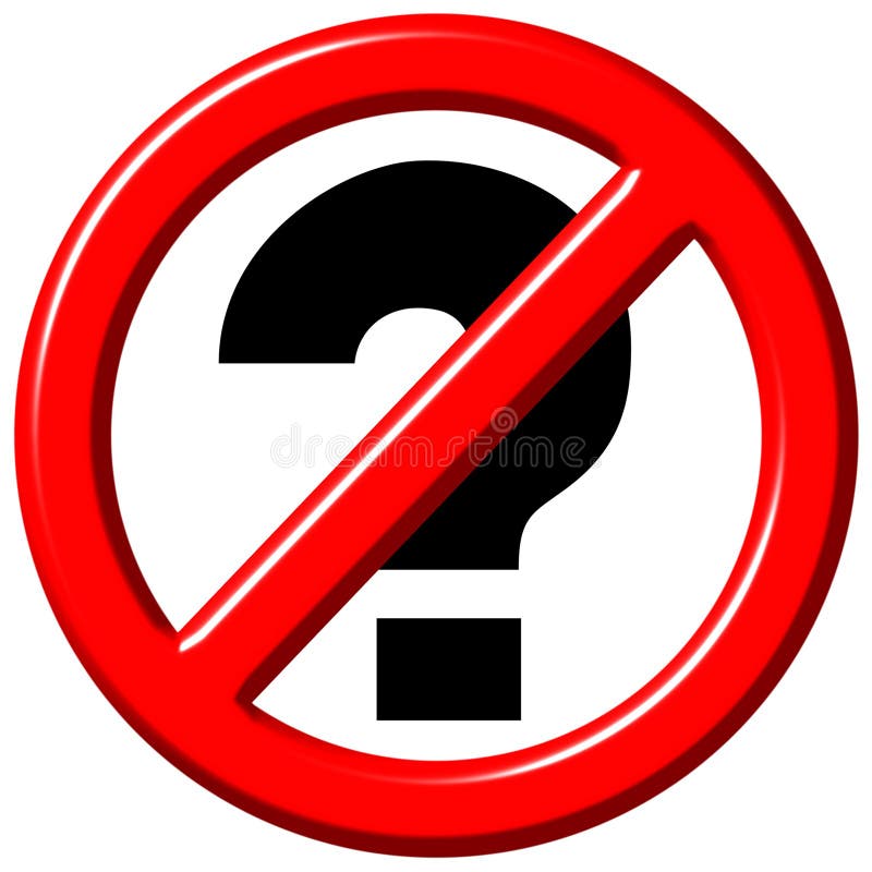 No questions 3d sign stock illustration. Illustration of support - 11942994