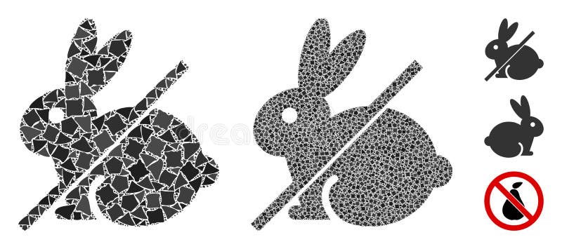 No Rabbit Mosaic Icon of Uneven Parts Stock Vector - Illustration of ...